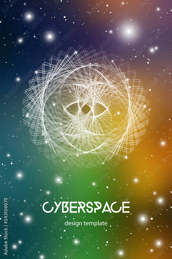 Cyberspace and network connection vector digital illustration ...