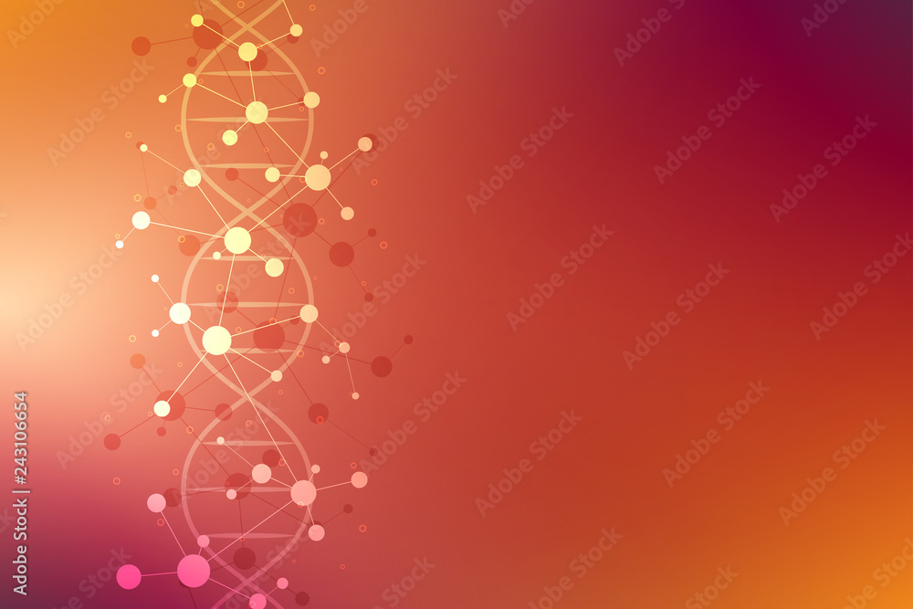 DNA strand and molecular structure. Genetic engineering or laboratory ...