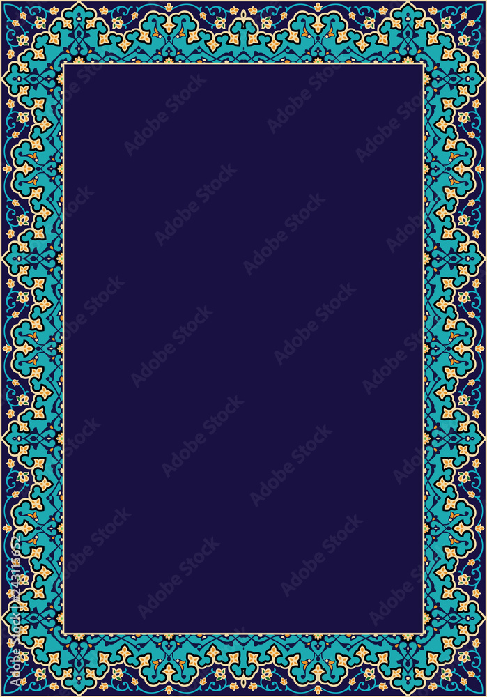 Vector frame in Islamic style, decorated with historical patterns ...