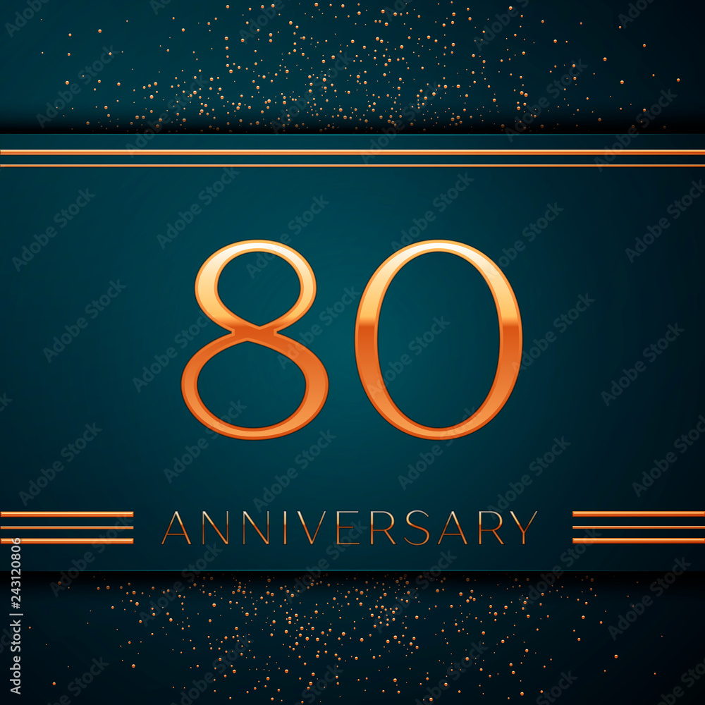 Realistic Eighty Years Anniversary Celebration design banner. Golden ...