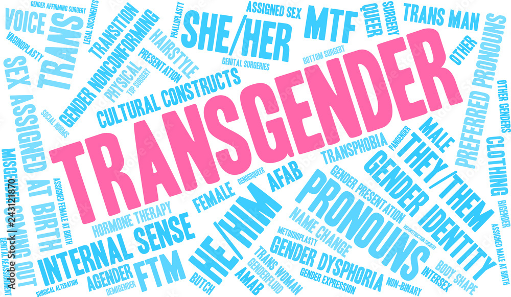 Transgender Word Cloud on a white background. Stock Vector | Adobe Stock