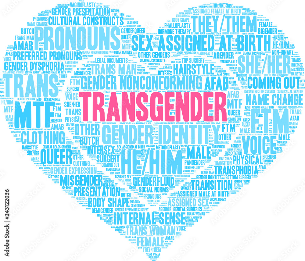 Transgender Word Cloud on a white background. Stock Vector | Adobe Stock