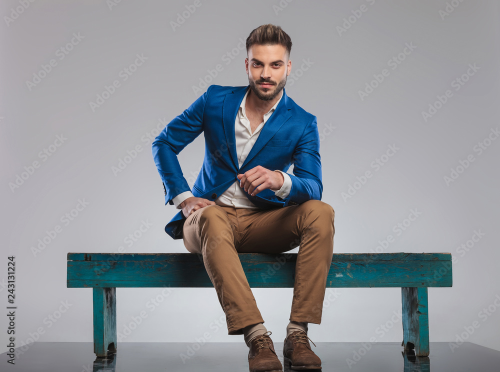 Sitting Man On Bench