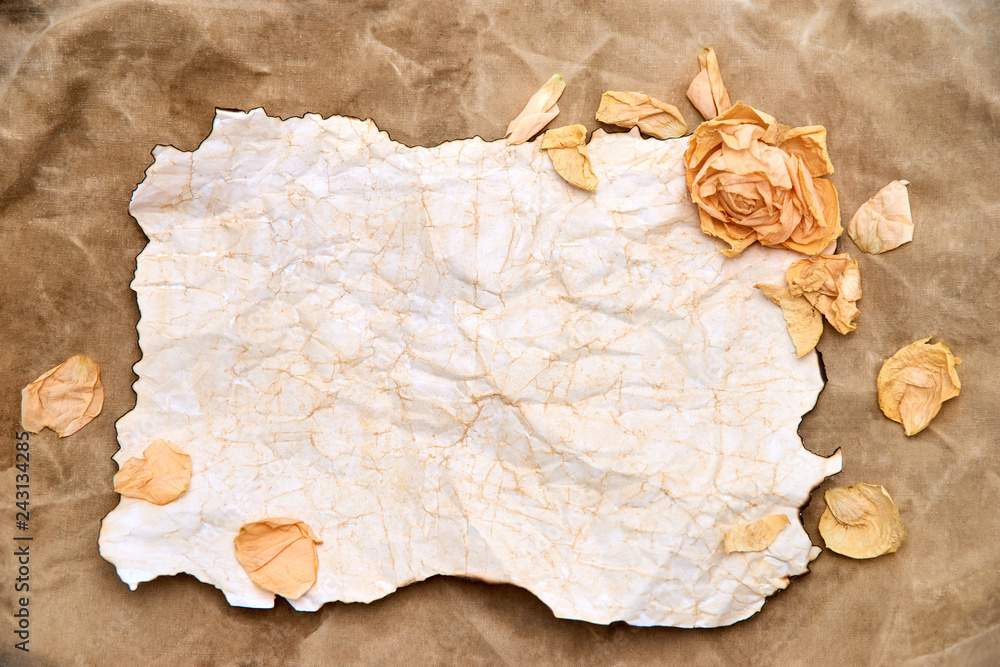 Old Burnt Paper With Writing