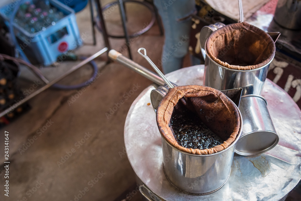 Coffee Maker of Thai Coffee Shop. Ancient coffee shop Bangkok, Thailand ...