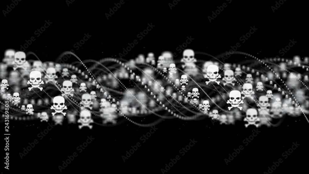 Skulls, Danger Concept Symbols, Skeleton Animation, Background ...