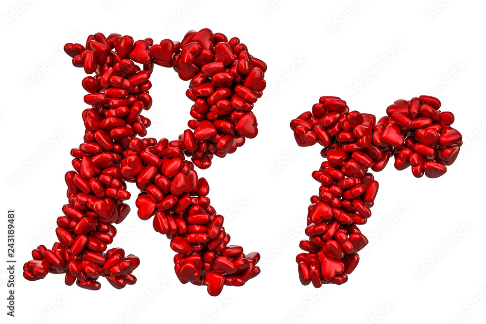 Letter R In Heart Shape