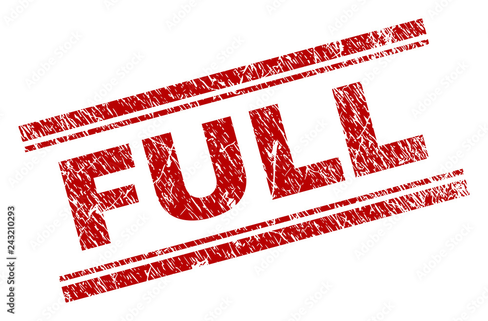 FULL seal watermark with corroded texture. Red vector rubber print of ...