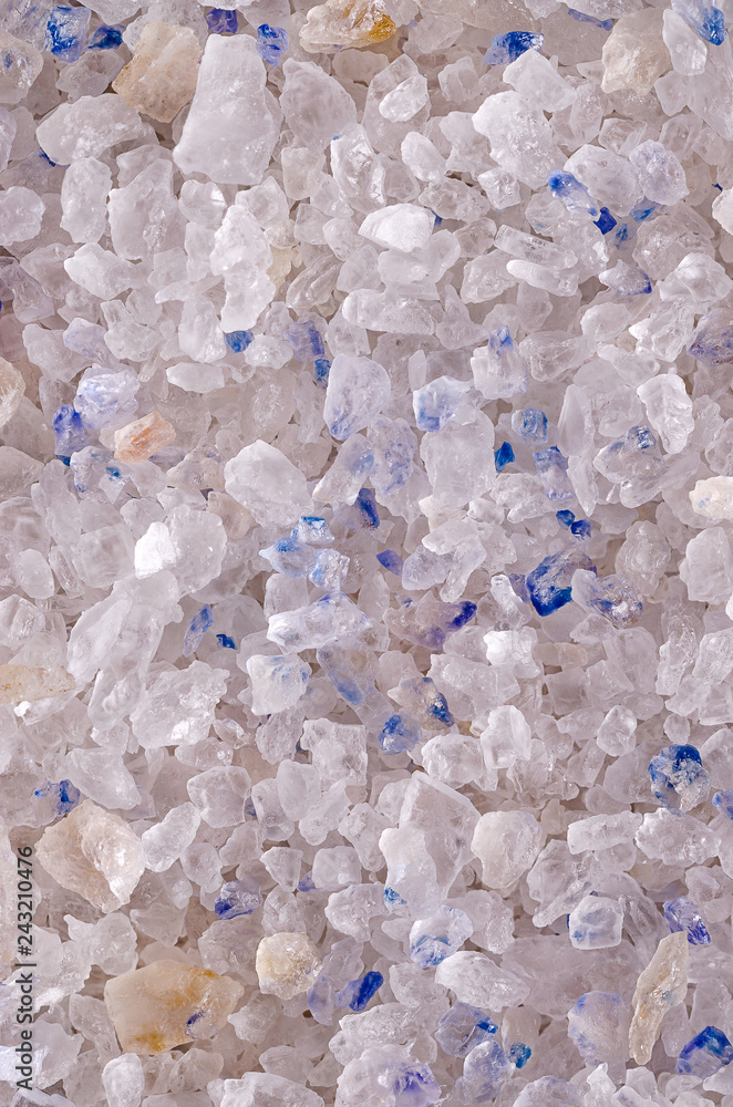 Persian Blue Salt crystals surface, macro photo. Fine rock salt from ...