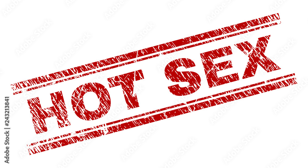 Hot Sex Seal Print With Grunge Style Red Vector Rubber Print Of Hot