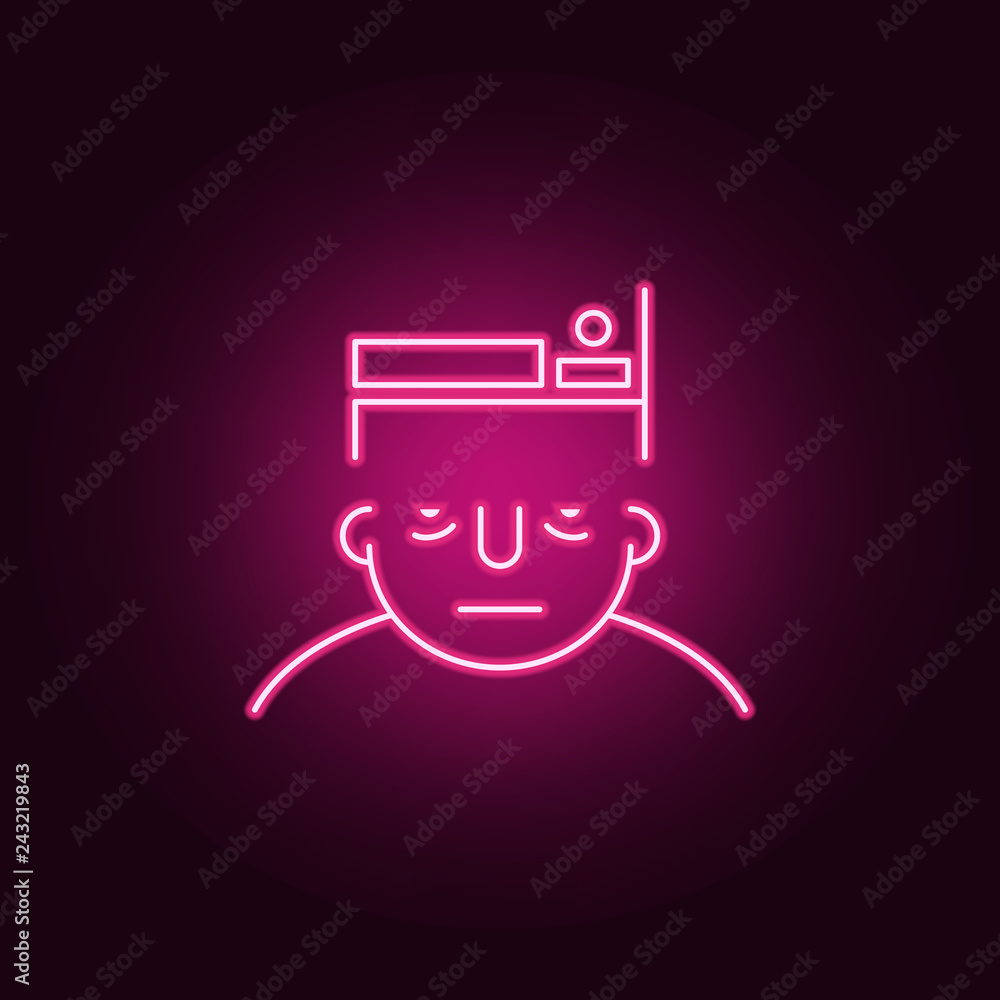 sleep on mind icon. Elements of What is in your mind in neon style ...