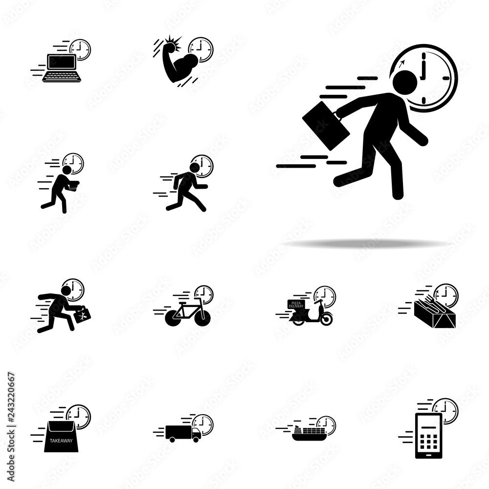 businessman running to work icon. Speed icons universal set for web and ...