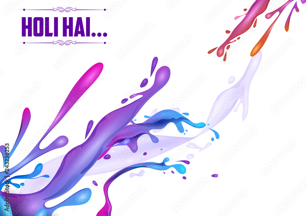 Colorful Traditional Holi splash background for festival of colors of ...