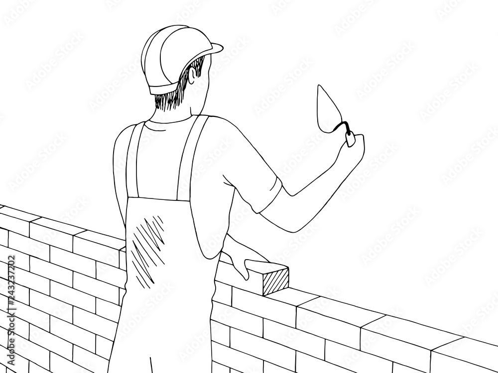 Man Building Brick Wall