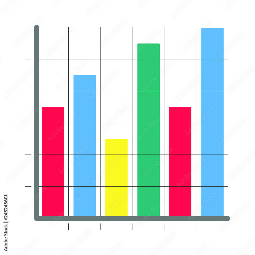 Modern diagram bars flat style design infographics icon sign vector ...