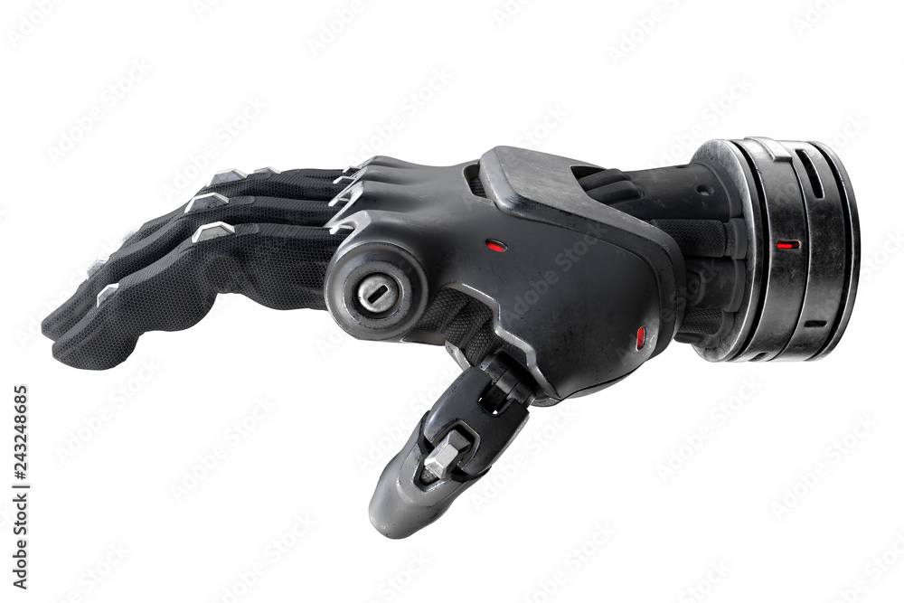 Futuristic design concept of a robotic mechanical arm. Cyber Hand ...