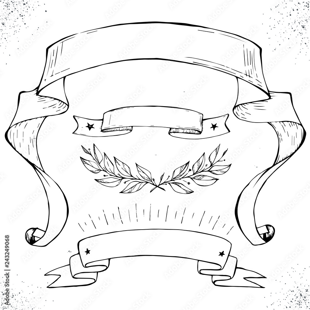 Vintage Ribbon Drawing