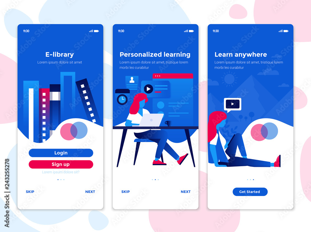 Modern user interface UX, UI screen template for mobile smart phone ...