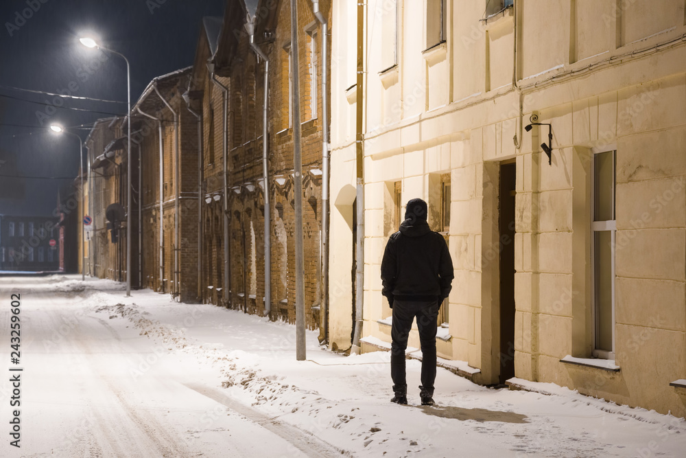 Walking City Streets At Night
