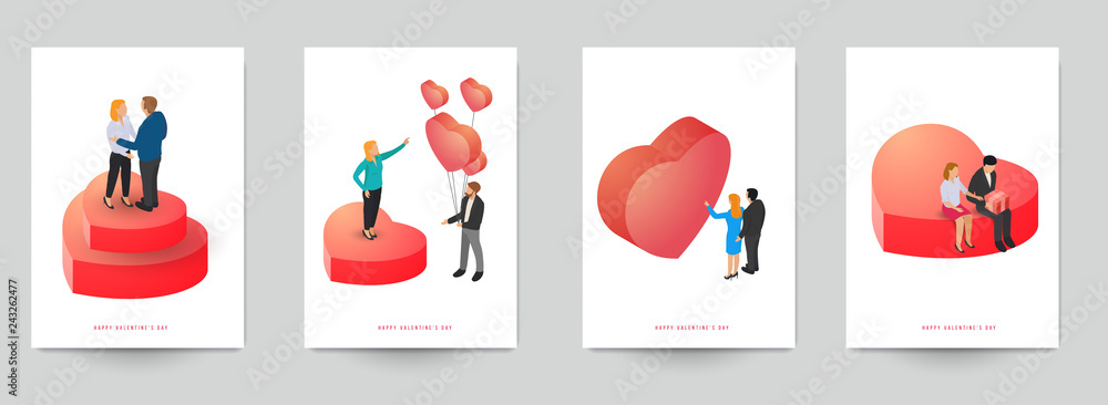 Happy valentine's day beautiful design template. Minimal composition in ...