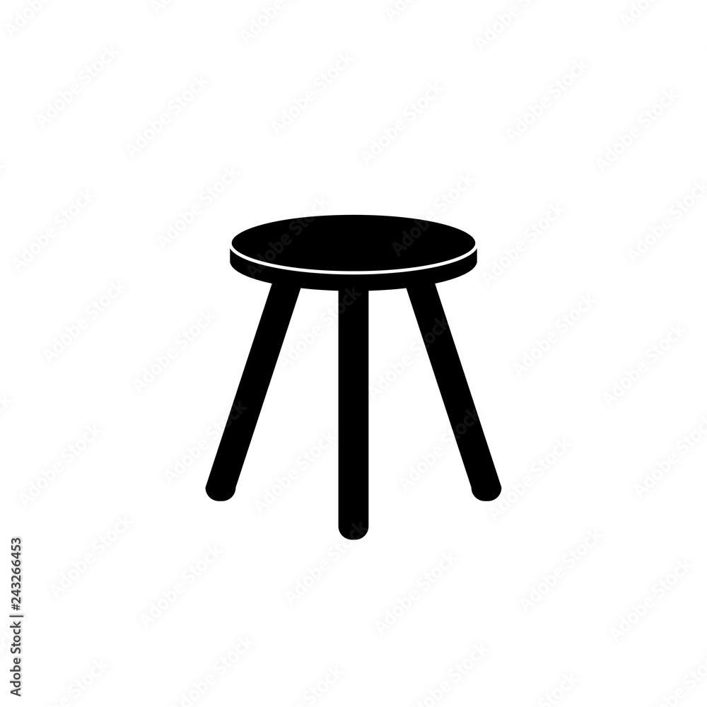 Wooden stool, chair vector icon. Stock Vector | Adobe Stock