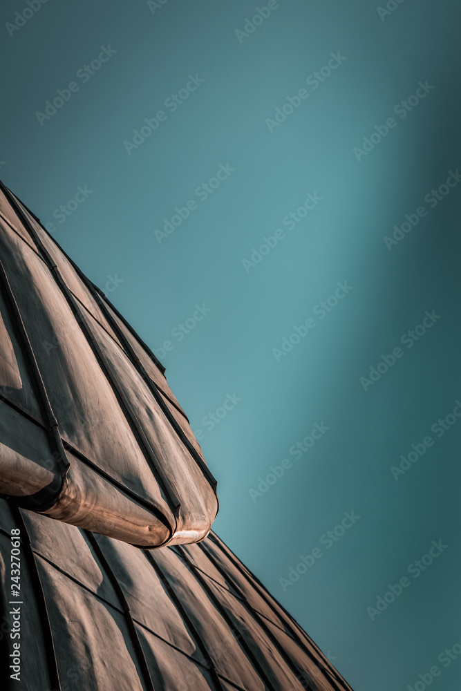 Geometric and parallel lines, details of rusty steel structural sheets ...