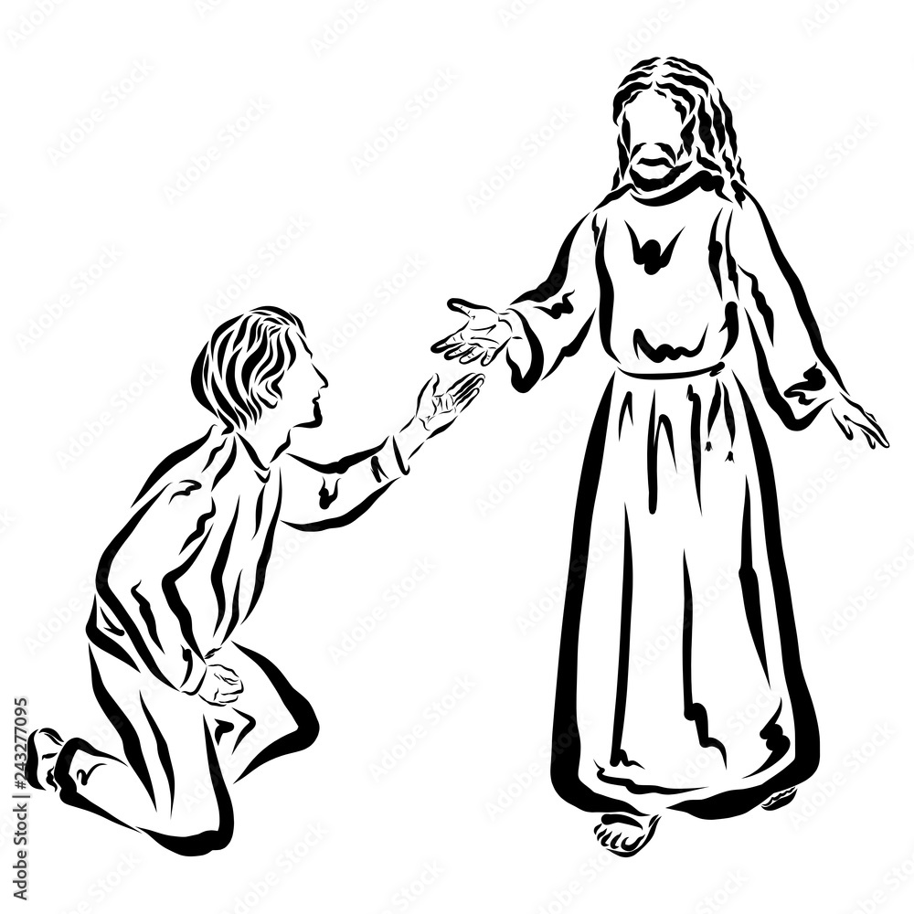 Jesus Helping Man