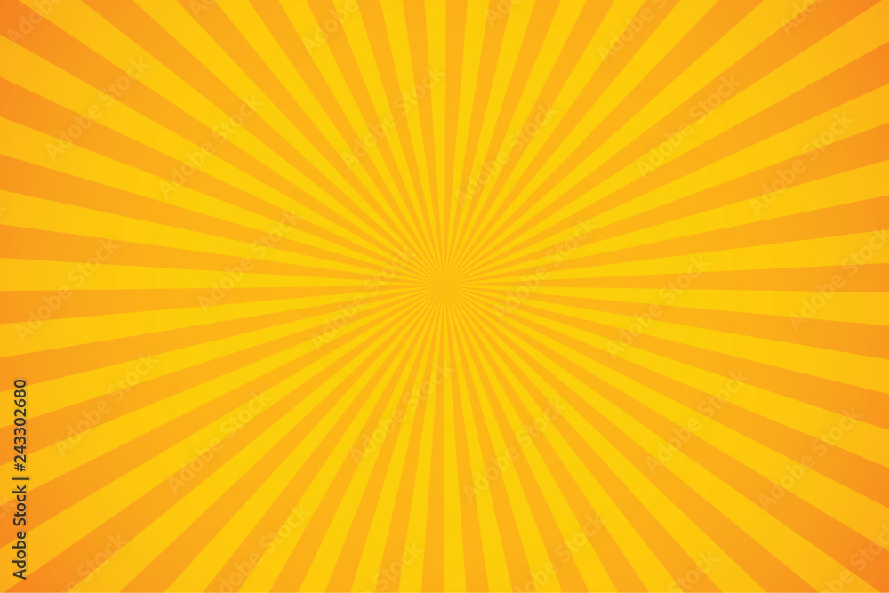 Bright orange and yellow rays vector background Stock Vector | Adobe Stock