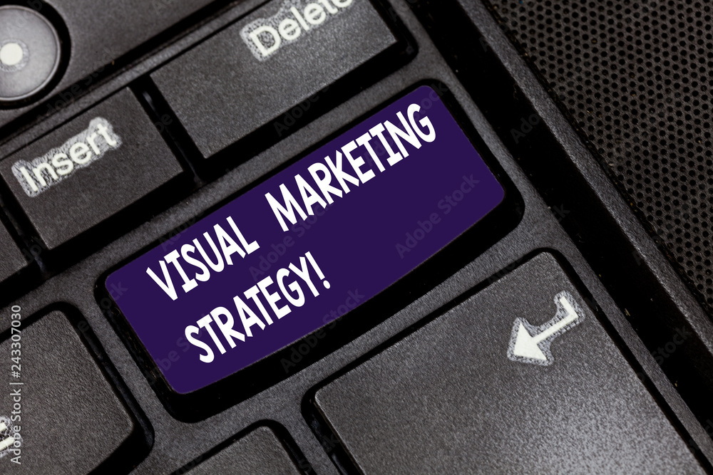 Writing note showing Visual Marketing Strategy. Business photo ...