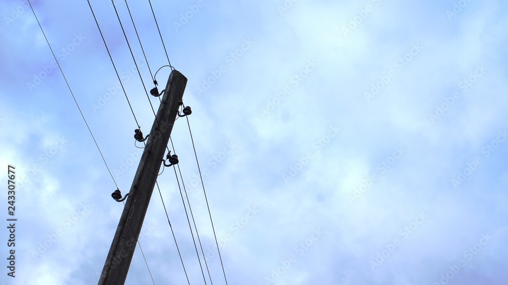 old power lines and sky,crane, sky, construction, blue, building, tower ...