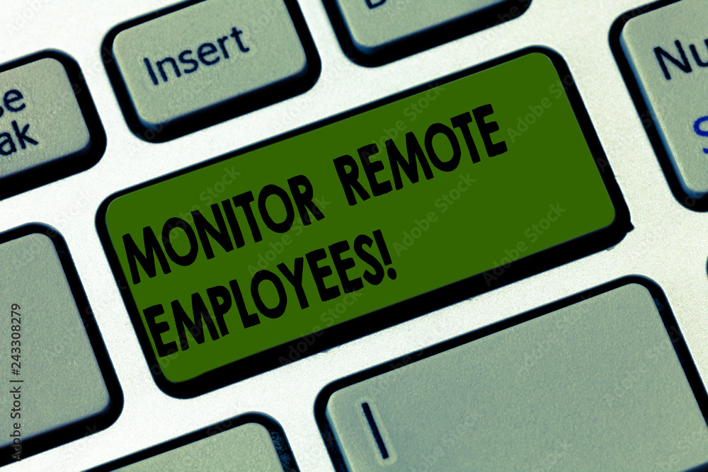 Foto de Handwriting text writing Monitor Remote Employees. Concept ...
