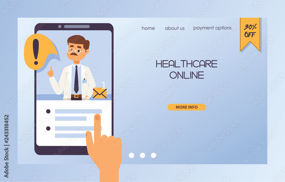 Doctor vector web-page doctoral character professional medical worker ...
