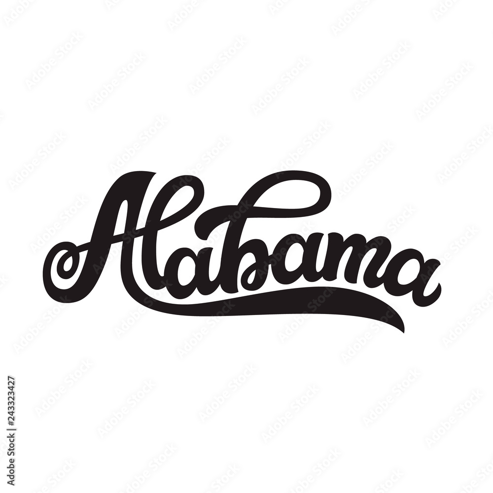 Alabama. Hand drawn lettering text Stock Vector | Adobe Stock