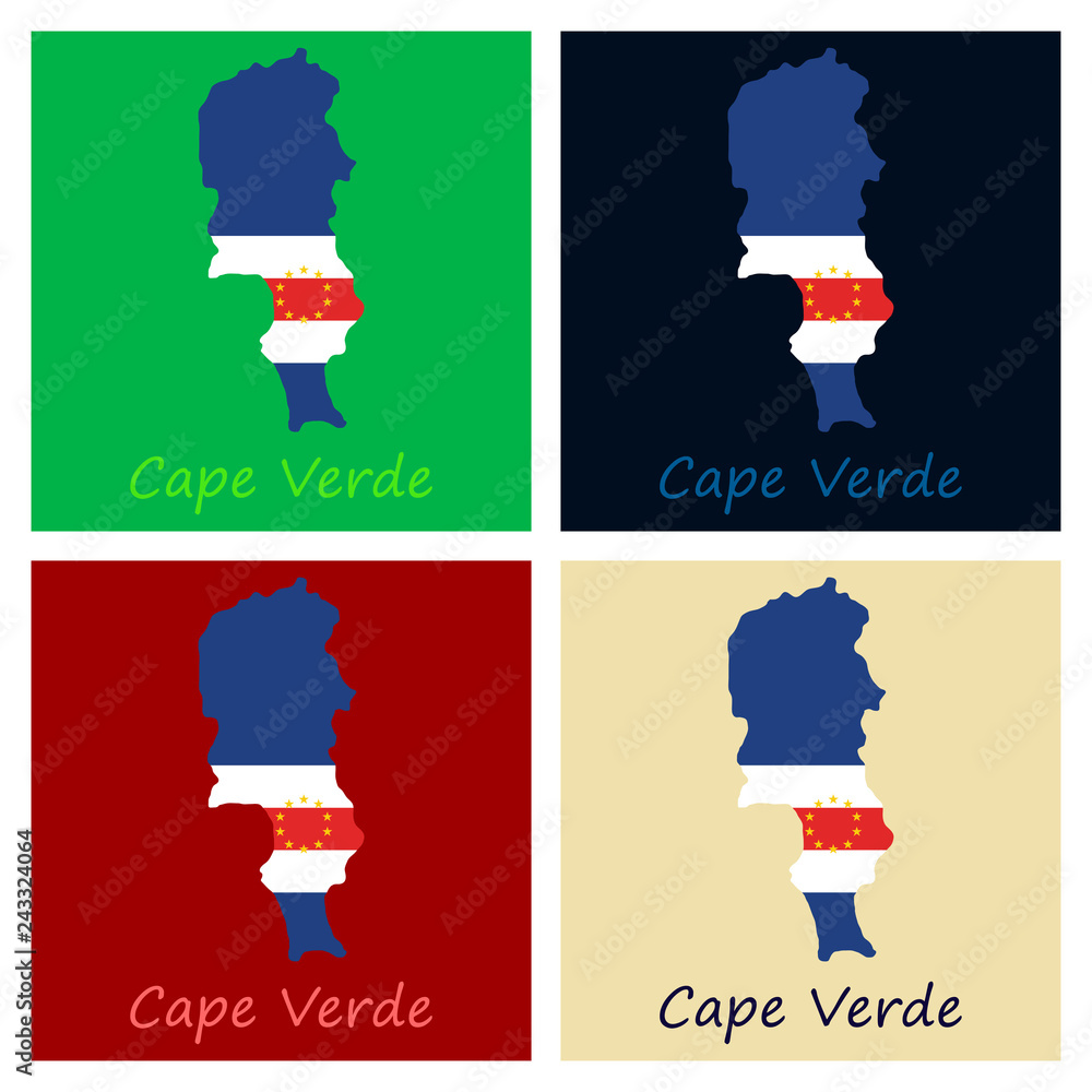Map Cape Verde Flag