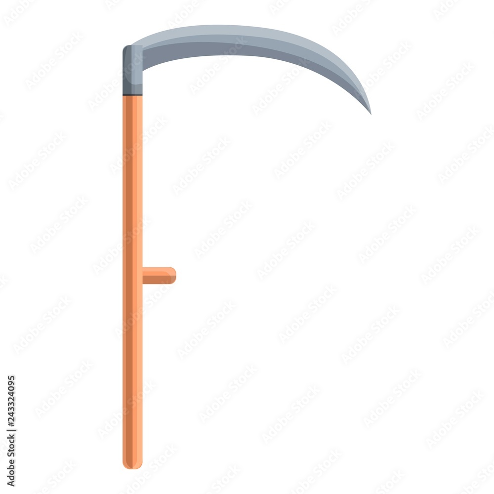 Scythe icon. Cartoon of scythe vector icon for web design isolated on ...
