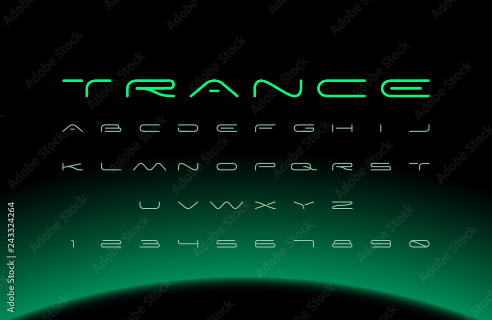 Modern font. Futuristic vector alphabet. Wide letters. Stock Vector ...