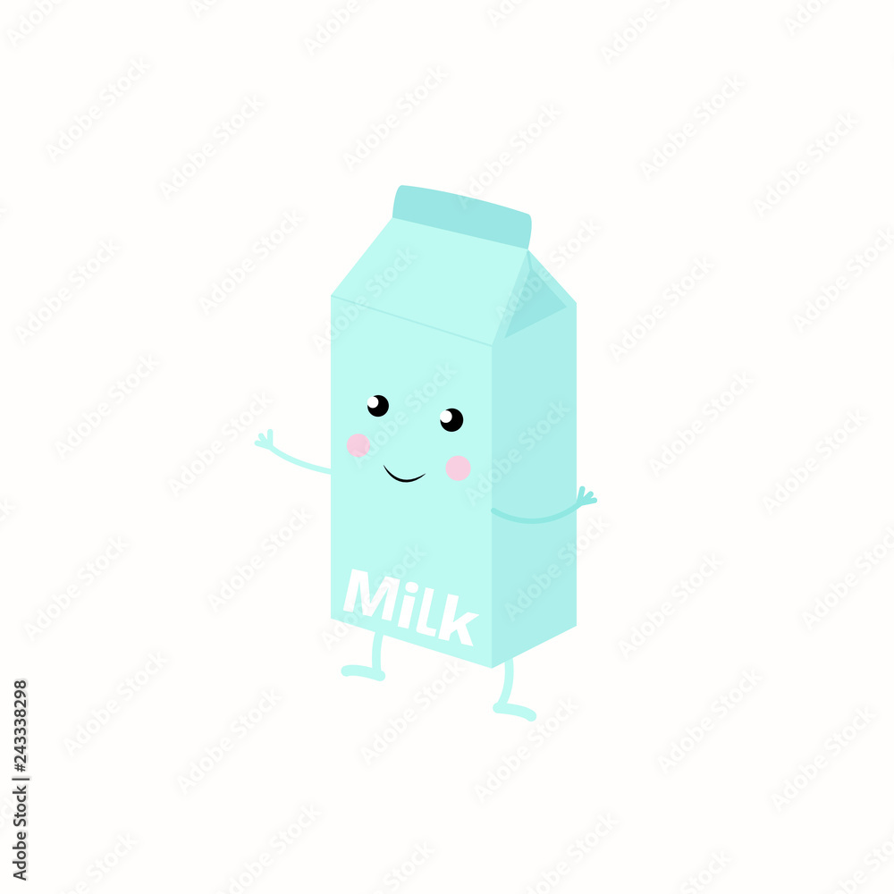 Vector illustration with funny cartoon character: smiling cardboard box ...