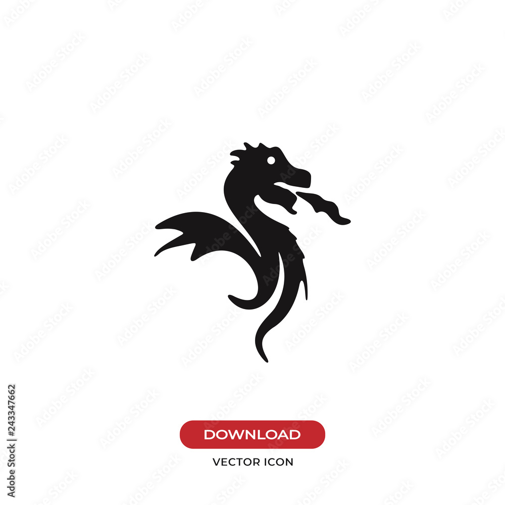 Japanese dragon icon vector Stock Vector | Adobe Stock
