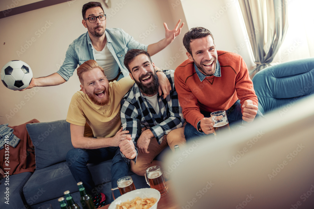 Friends Watching Football