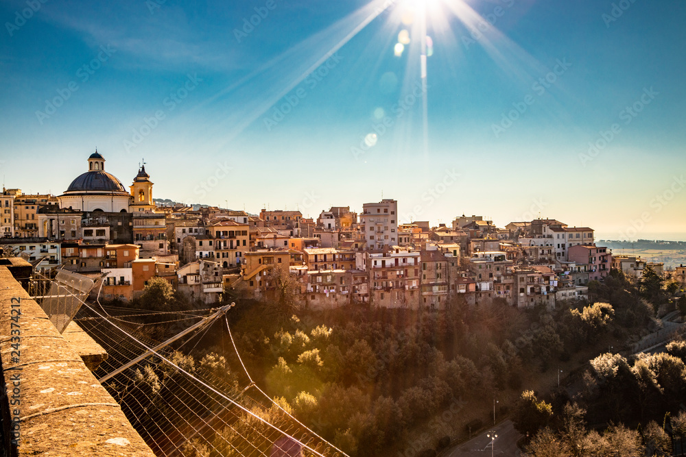 View of Ariccia, with the monumental bridge and the church of Santa ...