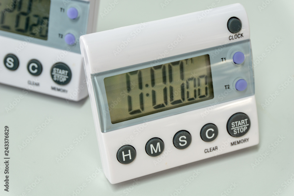 electronic laboratory watch or timer on white background Stock-Foto ...