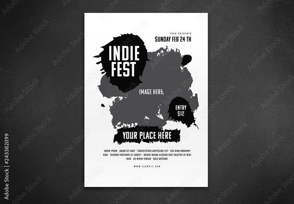 Paint Splatter Flyer Layout Stock Template | Adobe Stock