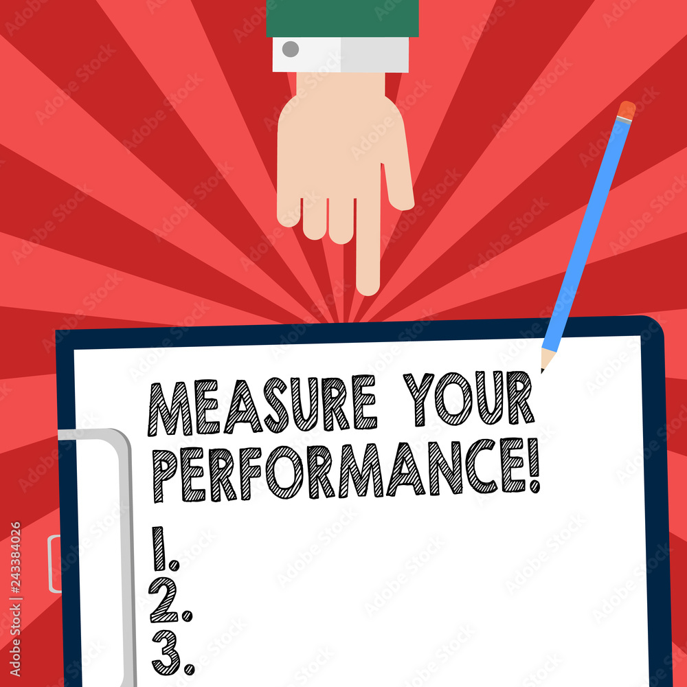 Handwriting text writing Measure Your Perforanalysisce. Concept meaning ...