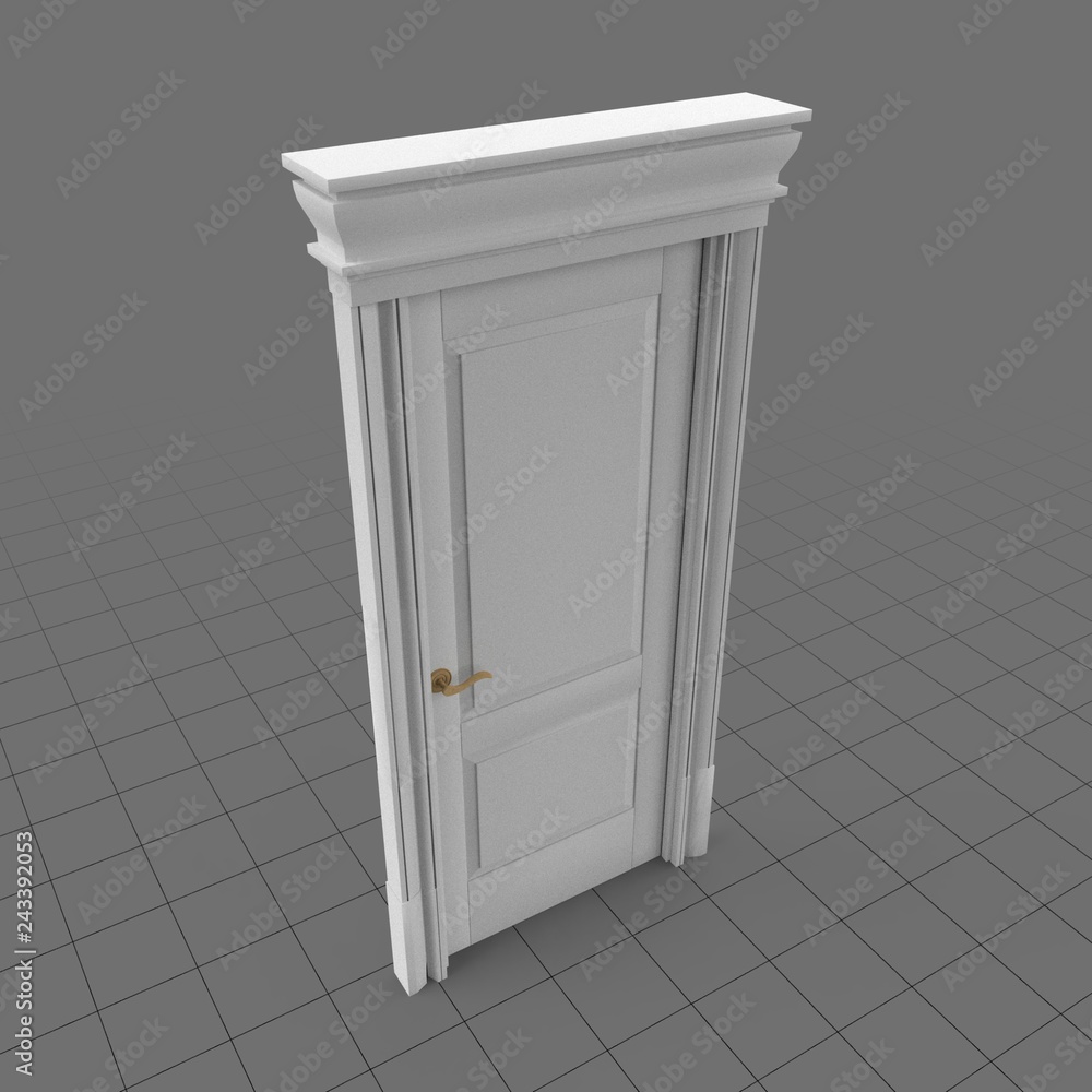 Closed two panel door Stock 3D asset | Adobe Stock