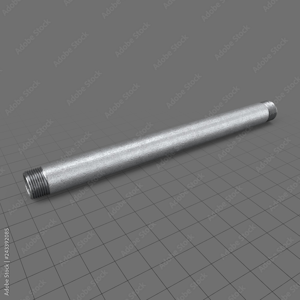 30 cm straight steel pipe Stock 3D asset | Adobe Stock