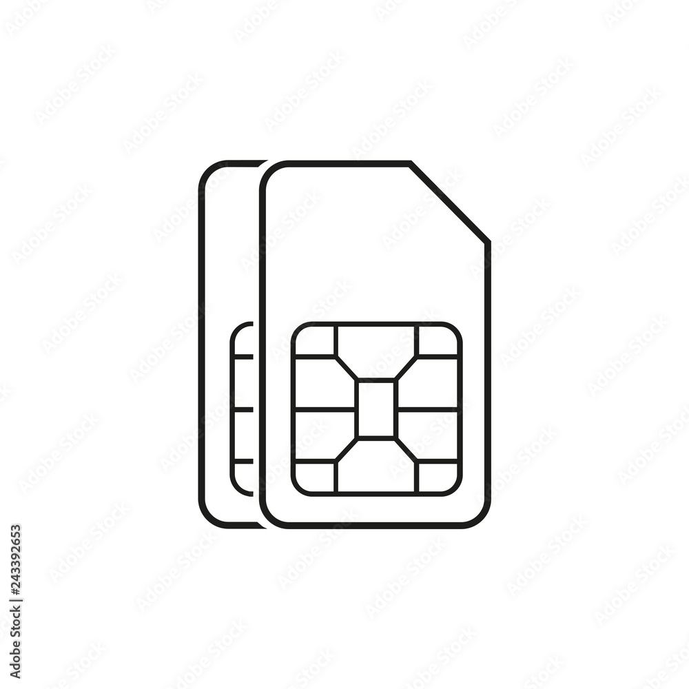 Dual SIM icon sign. Vector icon Stock Vector | Adobe Stock