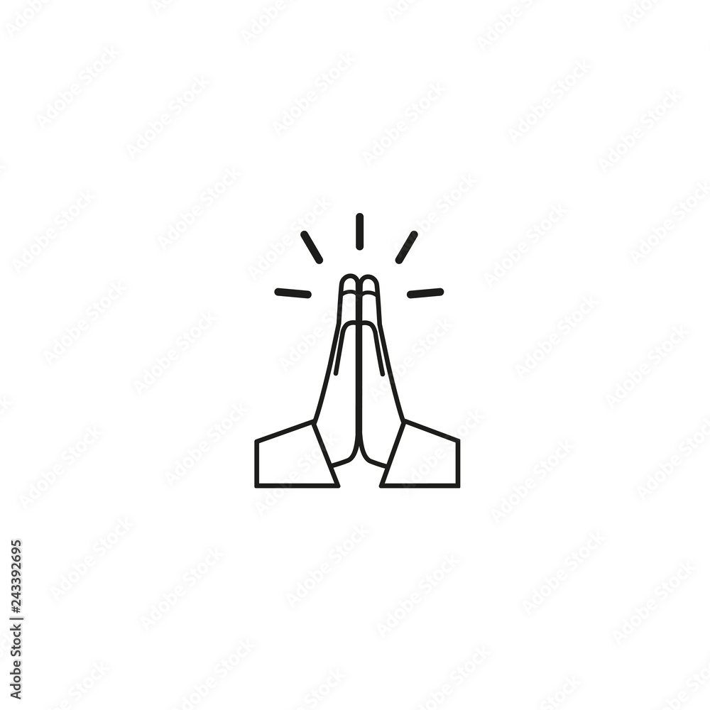 Vector folded hands icon Stock-Vektorgrafik | Adobe Stock