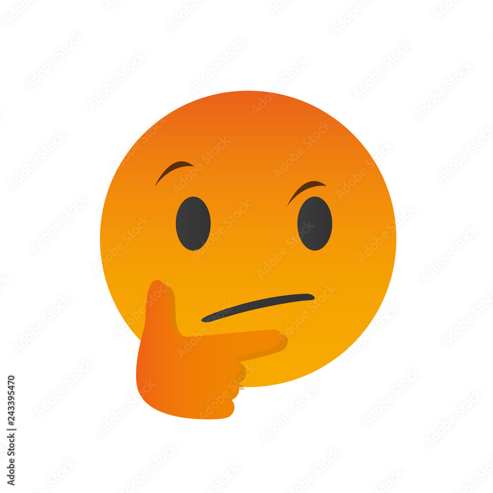 Thinking face emoji with a single finger vector Stock Vector | Adobe Stock