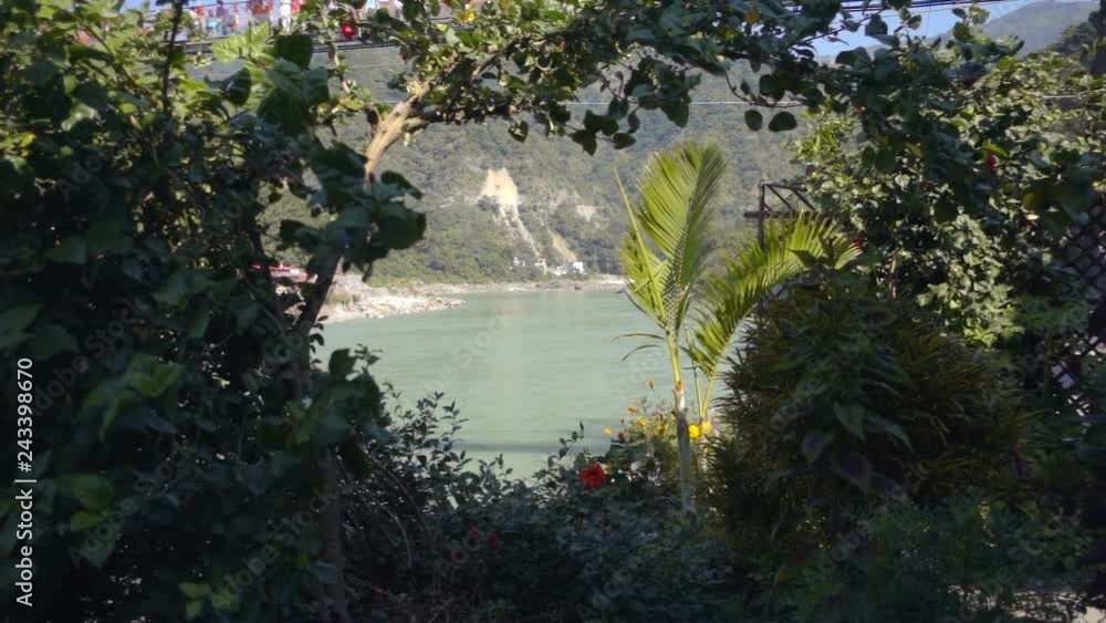 The legendary, sacred Ganges River in the city of Rishikesh, India ...