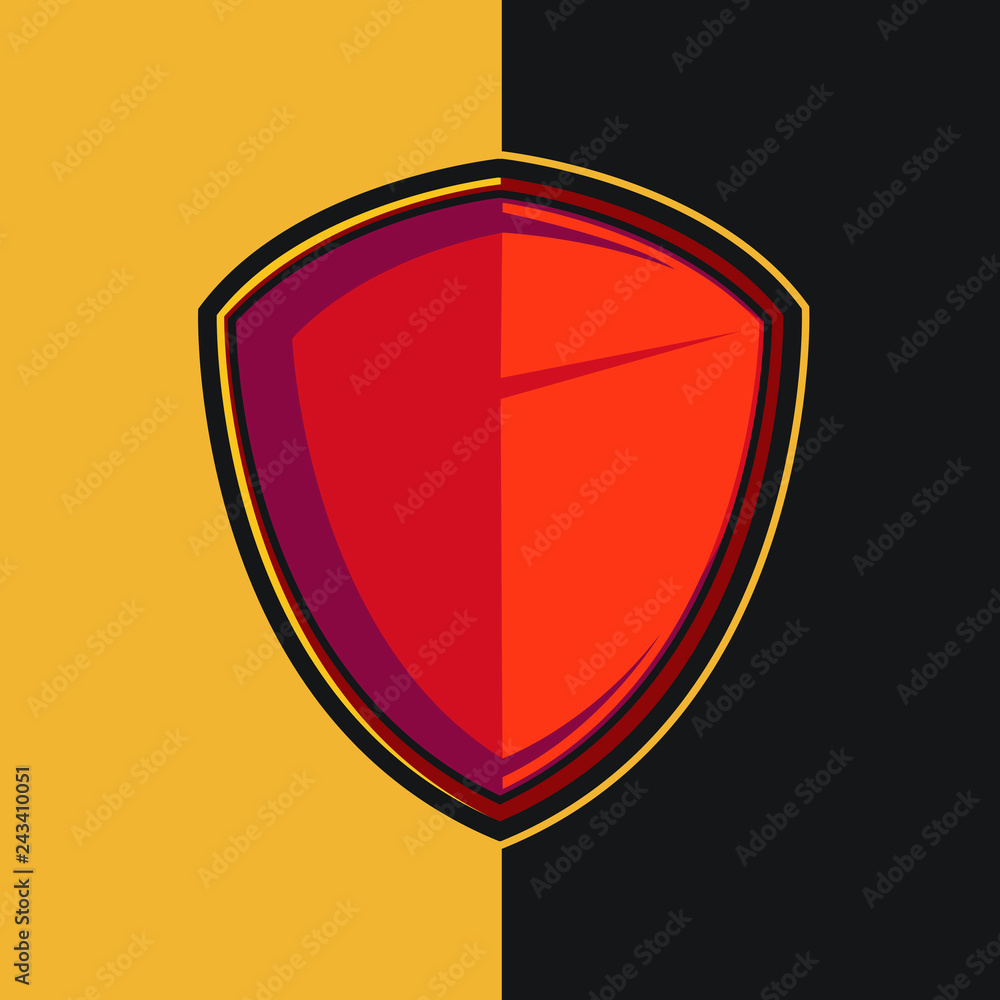 Badge red shield esport logo design ornament Stock Vector | Adobe Stock